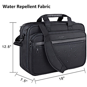 Laptop Bag Fits Up to 17.3 Inch KROSER Laptop Premium Laptop Briefcase Expandable Computer Bag Water-Repellent Shoulder Messenger Bag for Travel/Business/School/Men/Women