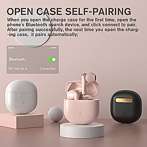 iKF Find Air4 Wireless Earbuds Bluetooth 5.2 Headphones with Charging Case Stereo Sound Touch Control Waterproof Built-in mic in-Ear Earphones 25-30 Hours for Sport Compatible iOS/Android White…