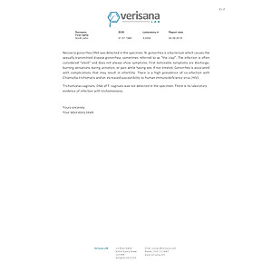 Trichomoniasis Test for Men & Women – Discrete, Private & CLIA-Certified Laboratory Analysis – Home Testing Kit – Verisana