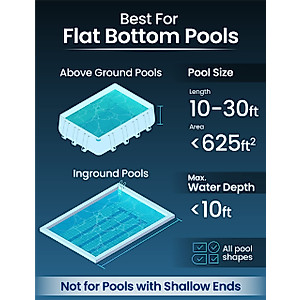 KOKIDO (2023 New) Cordless Robotic Pool Cleaner, Automatic Pool Vacuum for Flat Bottom above/Inground Pools up to 30 Feet. Dirt, Sand, Debris and Leaves (max 5 inch), Last 90 Mins, XTROJET 330