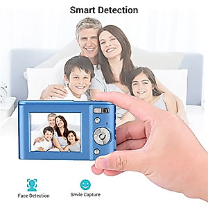 Andoer Portable Digital Camera 48MP 1080P 2.4-inch IPS Screen 16X Zoom Auto Focus Self-Timer 128GB Extended Memory Face Detection Anti-Shaking with 2pcs Batteries Hand Strap Carry Pouch