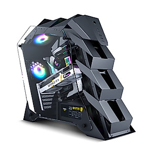 Vetroo K1 Pangolin Mid-Tower ATX PC Gaming Case, Dual Tempered Glass, USB 3.0 I/O Panel High Airflow Computer Case Max 360mm Water Cooler Support (Fans are not Included)