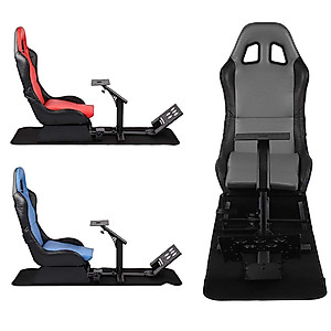 Racing Simulator Seat with Steering Wheel Support Durable Driving Seat (Black)