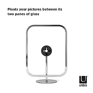 Umbra Infinity Picture Frame, Floating Photo Display for Desk or Wall, 5x7, Chrome
