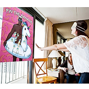 PINGAMOO Bridal Shower Games, Pin The Banana on The Hunk, Bachelorette Bridal Shower Wedding Party Engagement Shower Games Girls Night Party 42 Guests