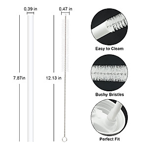 Straw Replacement for Owala Water Bottle 32oz 25oz 24oz 14oz, 6 Pack Reusable Straws with Cleaning Brush for Owala FreeSip Insulated Stainless Steel Water Bottle, Accessories Parts for Owala