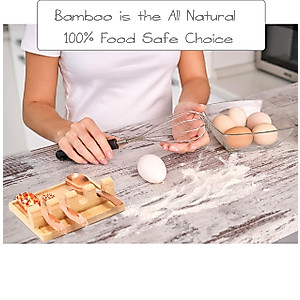 Premium Bamboo Four (4) Spoon Rest | 100% Organic Bamboo Wooden Holder for Spoons, Spatulas, Ladles, Teaspoons and Other Kitchen Cooking Utensils | 100% Food Safe & Premium Quality | by Bamboo Delight