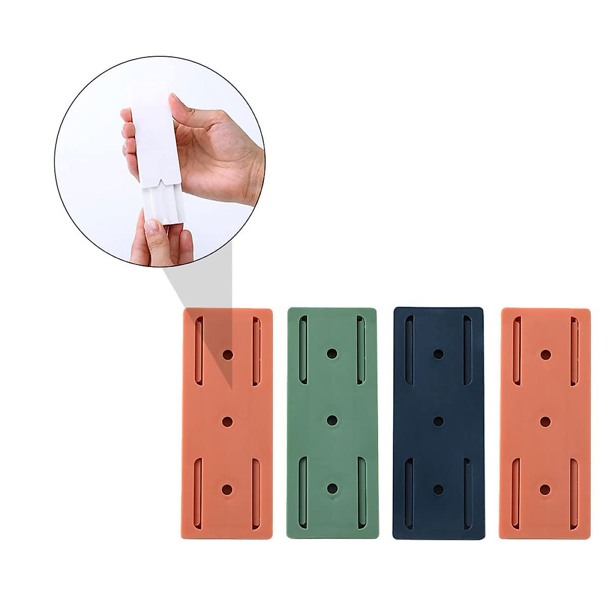 Zerodeko 8 Pcs Power Strip Wall Mount Fixator Holders Strips Cable Organizer (Random Color)