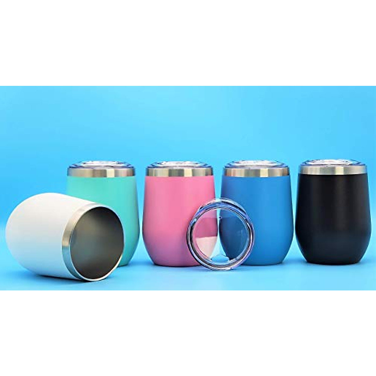 Personalized Monogram Wine Tumbler with Lid - Customized Stainless Steel Stemless Wine Glass