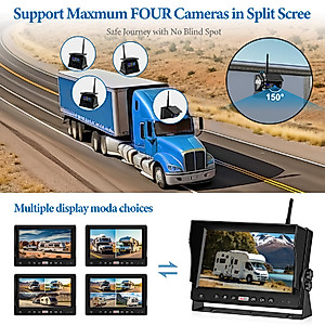 Backup Camera System for Trucks and RVs - 7-Inch Display with IP68 Waterproof Rear View Camera, IR Night Vision, and Easy Installation for Vehicles, Trailers, Campers, and Vans