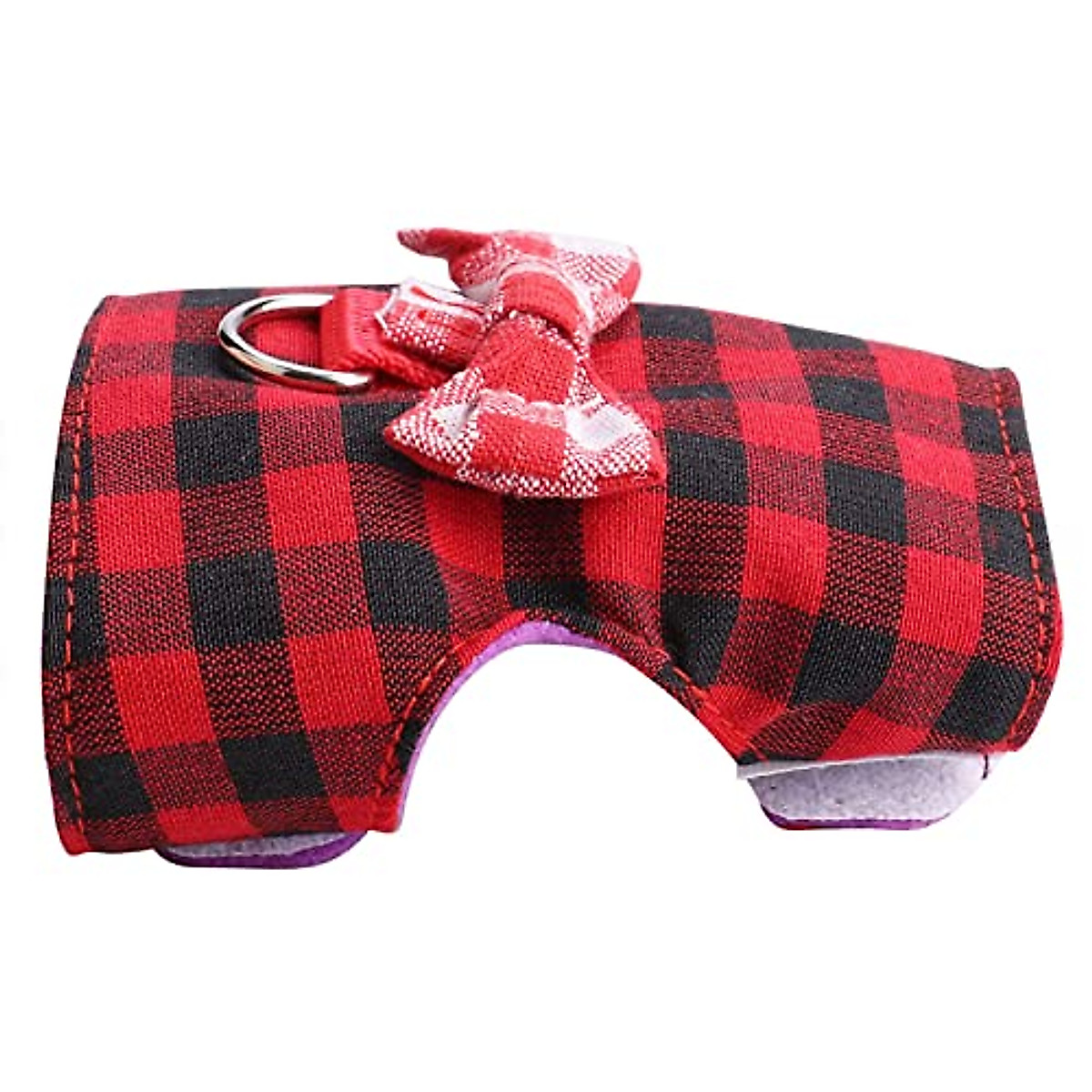 2PCs Small Pet Harness with Bowknot and Bell Decor, No Pulling Comfort Padded Vest Guinea Pig Harness and Leash Set for Ferret, Rats, Iguana, Hamster (XS)