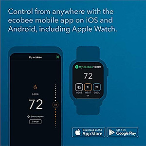 ecobee Smart Thermostat with Voice Control - Black.RFB (Renewed)