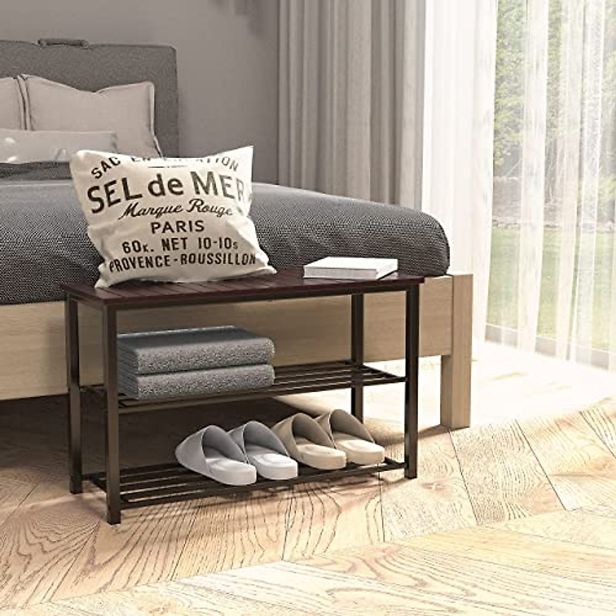 Simple Houseware Shoe Storage Bench for Entryway
