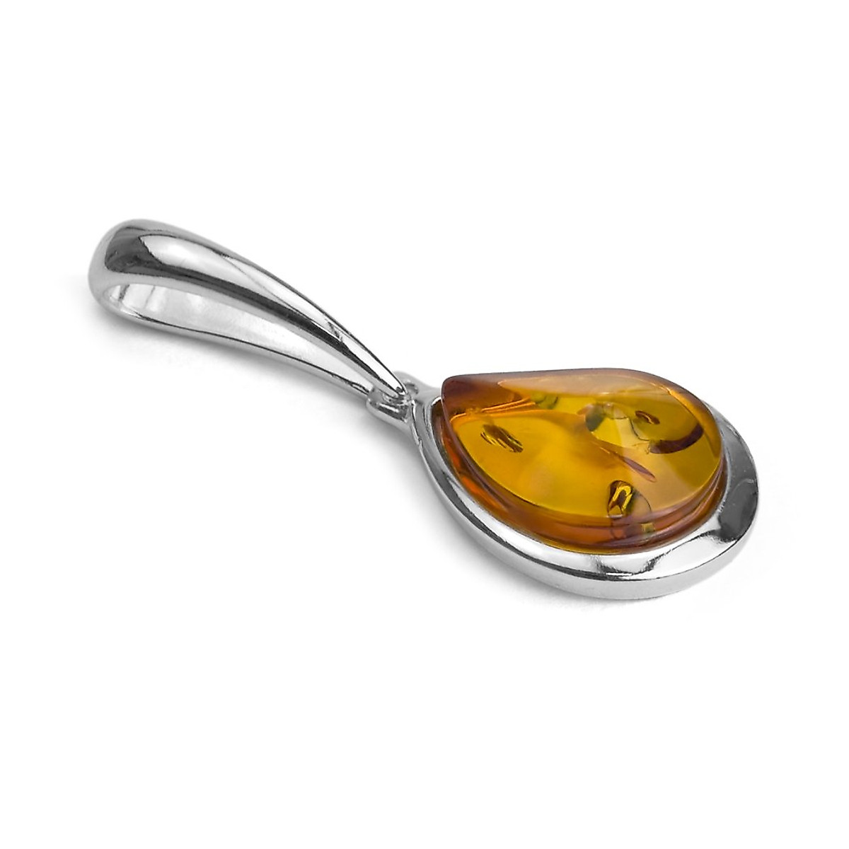 Ian and Valeri Co. Amber Sterling Silver Teardrop Pendant