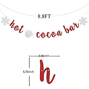 Hot Cocoa Bar Banner, Hot Chocolate Bar Decorations, Hot Cocoa Bar Decorations, It’s Cold Outside Bar Sign, Wintertime Holidays Christmas Party Decor Red Silver
