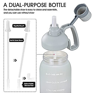 podocarpus Motivational Water Bottle 64 OZ Water Bottle 2 Liter Water Bottle with Time Marker Large Water Bottle Big Water Bottle 1/2 Gallon Water Bottle Half Gallon Water Bottle with Straw