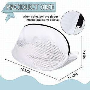 Nuogo Shoe Wash Bags Reusable Mesh Shoe Washing Bags for Washing Machine White Shoe Laundry Bag with Zipper Multi Use Laundry Travel Bag for Sneaker Cleaning (6 Pcs)