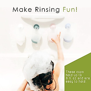 Puj Phillip Cups for Kids - Hangable Training Cups - Rinse-and-Play Reusable Plastic Cups with Grippy Hooks - Dishwasher Safe - Set of 2 (Blush and Marshmallow)