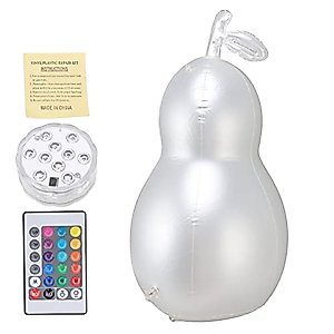 Floating Pool Lights, LED Night Light Ball, Avocado Shaped Waterproof Inflatable Glowing Ball Pond Lights with Remote Control 16 Colors Changing for Party Wedding Garden Decor