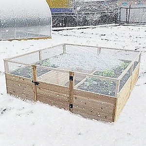 Alphatool Plant Covers Freeze Protection, 10 x 30ft Durable Plastic Frost Blanket for Winter Rain Snow Weather, Clear Waterproof Floating Row Cover for Outdoors Garden Plants Vegetables Crops