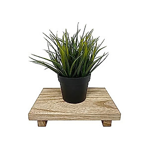 Laual Designs Small Wooden Riser Plant Stand | Rustic Home Décor Pedestal Stand | Handmade Bathroom Decor | Soap Tray | Wood Stand | Decorative Tray Kitchen Décor Farmhouse Decor | Natural