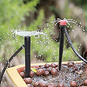 Fdit 20Pcs Watering Spray Nozzles Dripper Adjustable 8 Water Outlet Garden Sprinkler Dripper for Drip Watering System