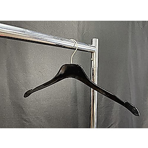 NAHANCO Equinox Wooden Shirt Hanger, 17" - High Gloss Black, 50/CTN