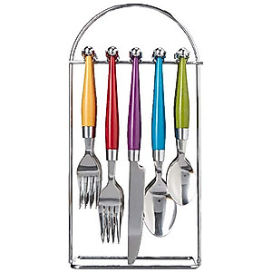 Gibson Art Deco Green Blue Red Yellow 20 Piece Flatware Silverware Set