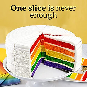 David's Cookies Layered Rainbow Cake 10" - Pre-sliced 14 pcs. Fresh Gourmet Bakery Dessert With 5 Bright and Colorful Layers, Great Gift Idea for Women, Men and Kids