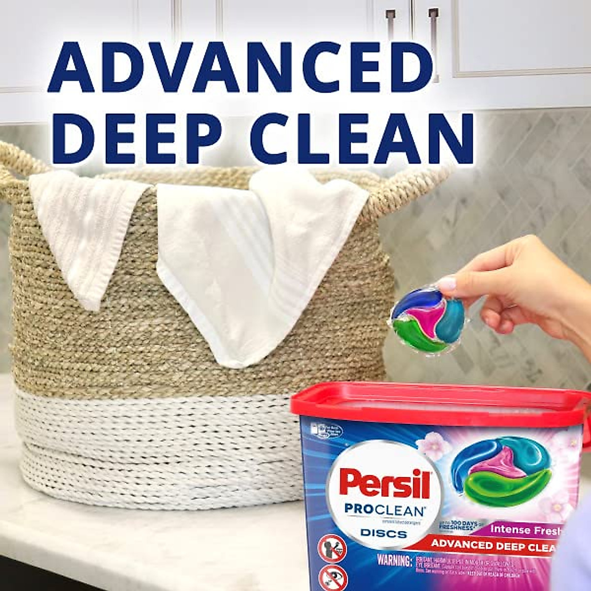 Persil Discs Laundry Detergent Pacs, Intense Fresh, High Efficiency (HE) Compatible, Laundry Soap, 62 Cou