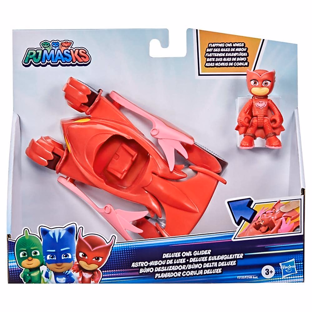PJ Masks Toys Owlette Deluxe Vehicle with Flapping Wings and Owlette Action Figure, Preschool Toys for 3 Year Old Boys and Girls and Up