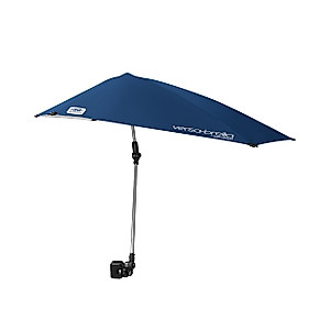 Versa-Brella UPF 50+ Personal Sun Shade - Portable Umbrella for Sports & Outdoors - Secure Clamp, 360-Degree Swivel Adjustable Position for Maximum Sun Protection - Compact with Carry Case