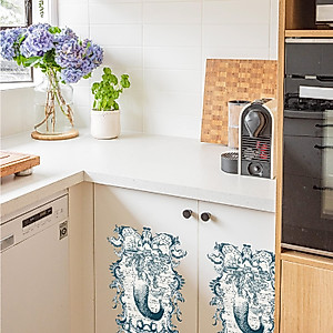 GLOBLELAND 3 Sheets Mermaid Transfer Stickers 6x12inch Sea Wave Rub on Decor Transfers Sticker Decals for Furniture Cabinet Wood Door DIY Craft