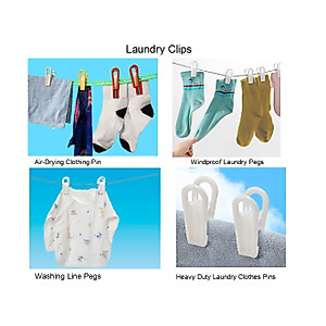 20Pcs Laundry Clips,Washing Line Pegs,Windproof,Hanger Clips for Baby's Flat Thin Clothes Hangers,Chip Clips,Multi Purpose Clips for Kitchen Food Package,Photos,Crafts,Display Artwork Clothespin,White