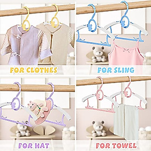 30 Pack Baby Hangers for Nursery Closet, Kids Baby Clothes Hangers Space Saving Adjustable Non-Slip Toddler Infant Clothes Hangers with Windproof Buckles for Baby Childrens Newborn Gifts, 11-14"