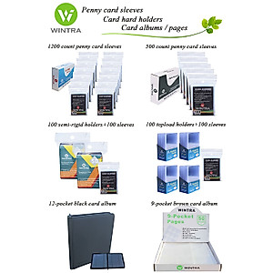 WINTRA 504 Pockets Classical Brown leather Card Binder, Premium 9-Pocket Trading Card Collectors Album, Side Load Card Holder for Various Trading Cards (Brown)