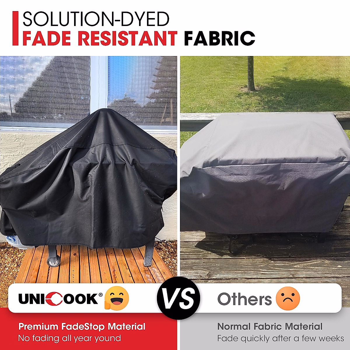Unicook 28 Inch Griddle Cover for Blackstone and Nexgrill Cooking Station, Heavy Duty Waterproof Flat Top BBQ Grill Cover with Sealed Seam, Includes Support Pole, Black