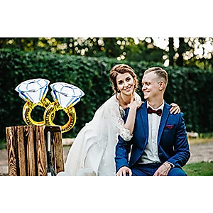 2Pcs Diamond Engagement Mylar Balloons,Marriage Engagement,Wedding Bridal Shower Party Supplies.