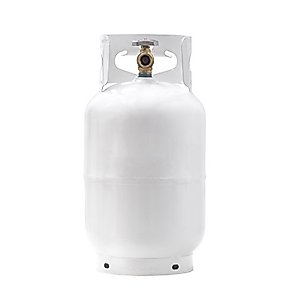 Flame King YSN10LB 11 lb Steel Propane Tank Cylinder with Type 1 Overflow Protection Device Valve, Great for Camping, Fire Pits, Heaters, Grills, Overlanding, White