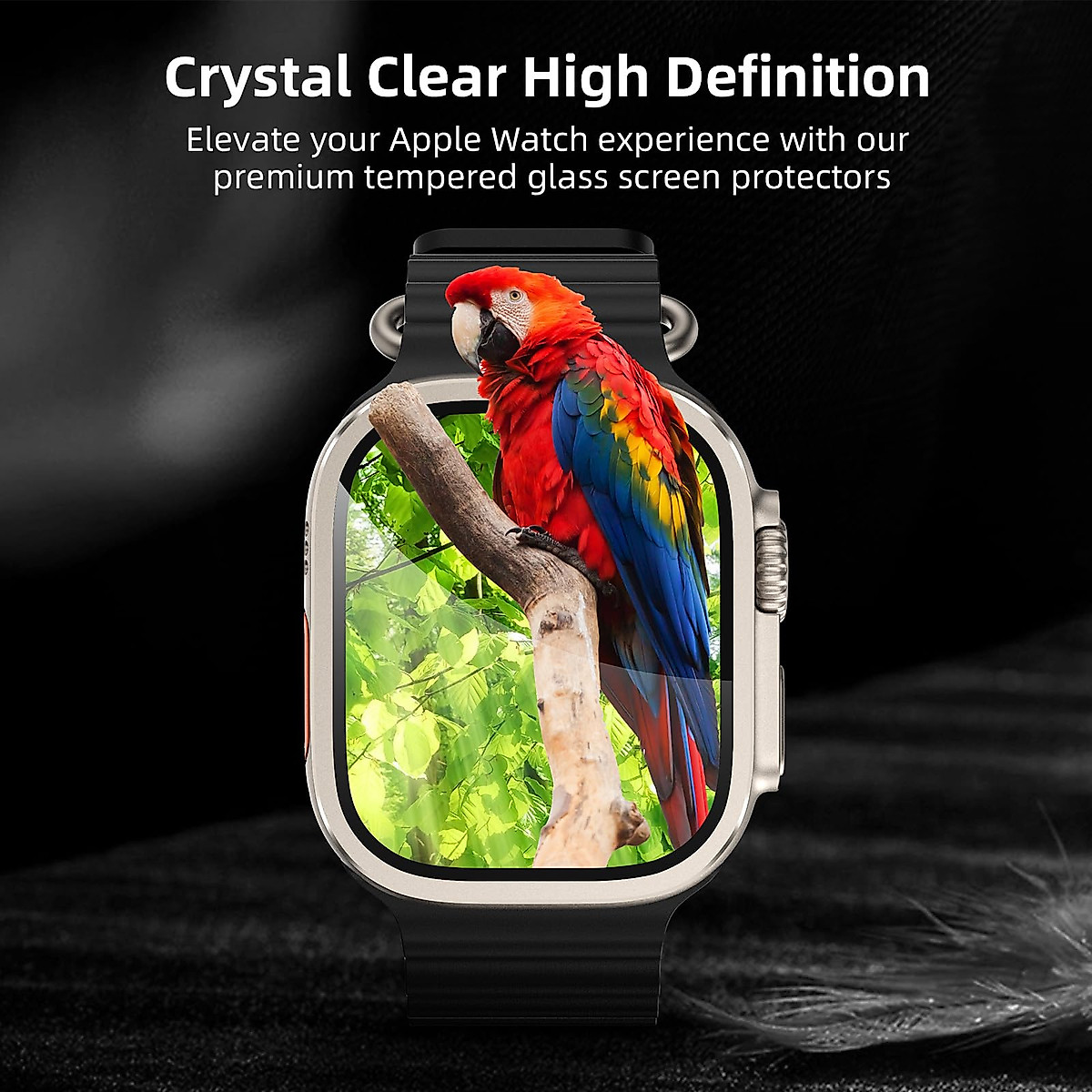 OXWALLEN 2 Pack Metal Case Compatible with Apple Watch Ultra 1/2 49mm Screen Protector with Built-in Tempered Glass, Rugged Frame Clear Film for iWatch Ultra 1/2 49mm, Titanium Color