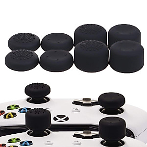 YoRHa Thickened Rubber Silicone Cover Skin Case 3D Letters Massage Grip for Xbox One S/X Controller x 1(Camouflage Blue) with PRO Thumb Grips x 8