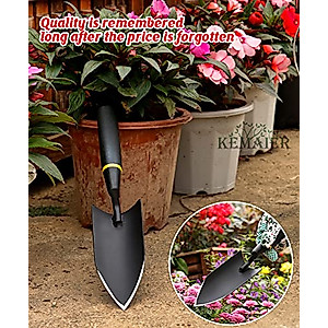 Garden Shovel - Heavy Duty Gardening Hand Trowel, Carbon Steel Garden Trowel with Rubberized Handle, Trowel Garden Tool for Diligent Farmer Soil Planting Digging Transplanting