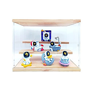 Clear Acrylic Display Case for Mini Funko Pop Action Figures,Display Stand Riser Shelf with 3 Steps,Display Cabinet Dustproof for Mini Figure Toys Perfume Gem Stone Collectibles(12.5 x7 x10.4 inch)