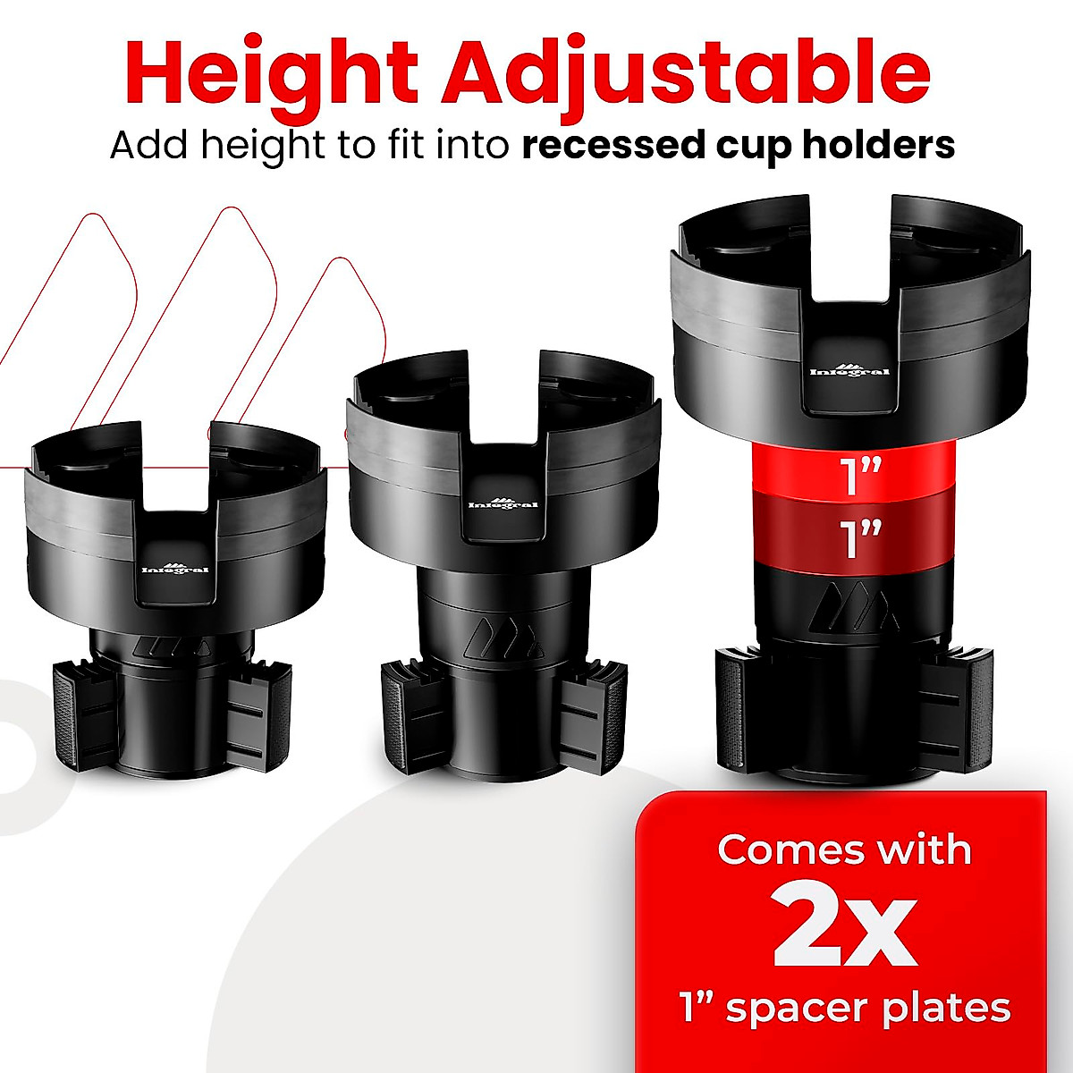 Integral Mug Integrator Expandable Mug Holder - YETI 14oz Rambler Cup Holder - Coffee Mug Car Cup Holder Expander with Adjustable Base - Rubber Tabs Hold Most Coffee Mugs Ramblers 10oz