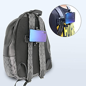Anti-Slide Backpack Strap Clip Mount for Phone 360 Degree Rotary Backpack Clamp Mount for Video Recording