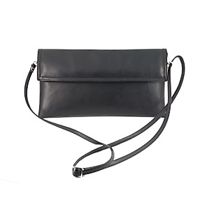 LONI Womens Chic Faux Leather Clutch Shoulder Bag with Long Adjustable Strap in Peach