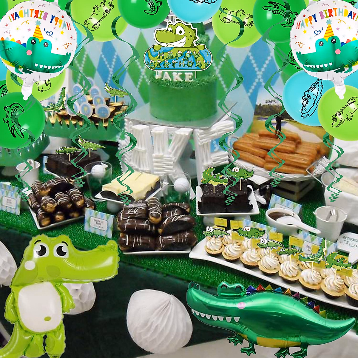 Forest crocodile theme birthday decorations children's creative party supplies animal birthday party supplies (B)