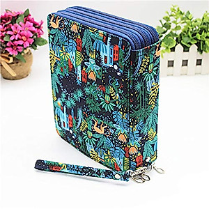 Shulaner 120 Slots Colored Pencil Case with Zipper Closure Large Capacity Oxford Pen Organizer