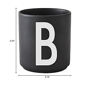 Design Letters Coffee Mug Initial A-Z | Monogram Coffee Mug for Men, Women 11 Oz | Porcelain Mugs Gifts for Women Wife Mom Friends | Thank You Gift for Daughter, Coworkers| Novelty Tea Cup, Black Mug