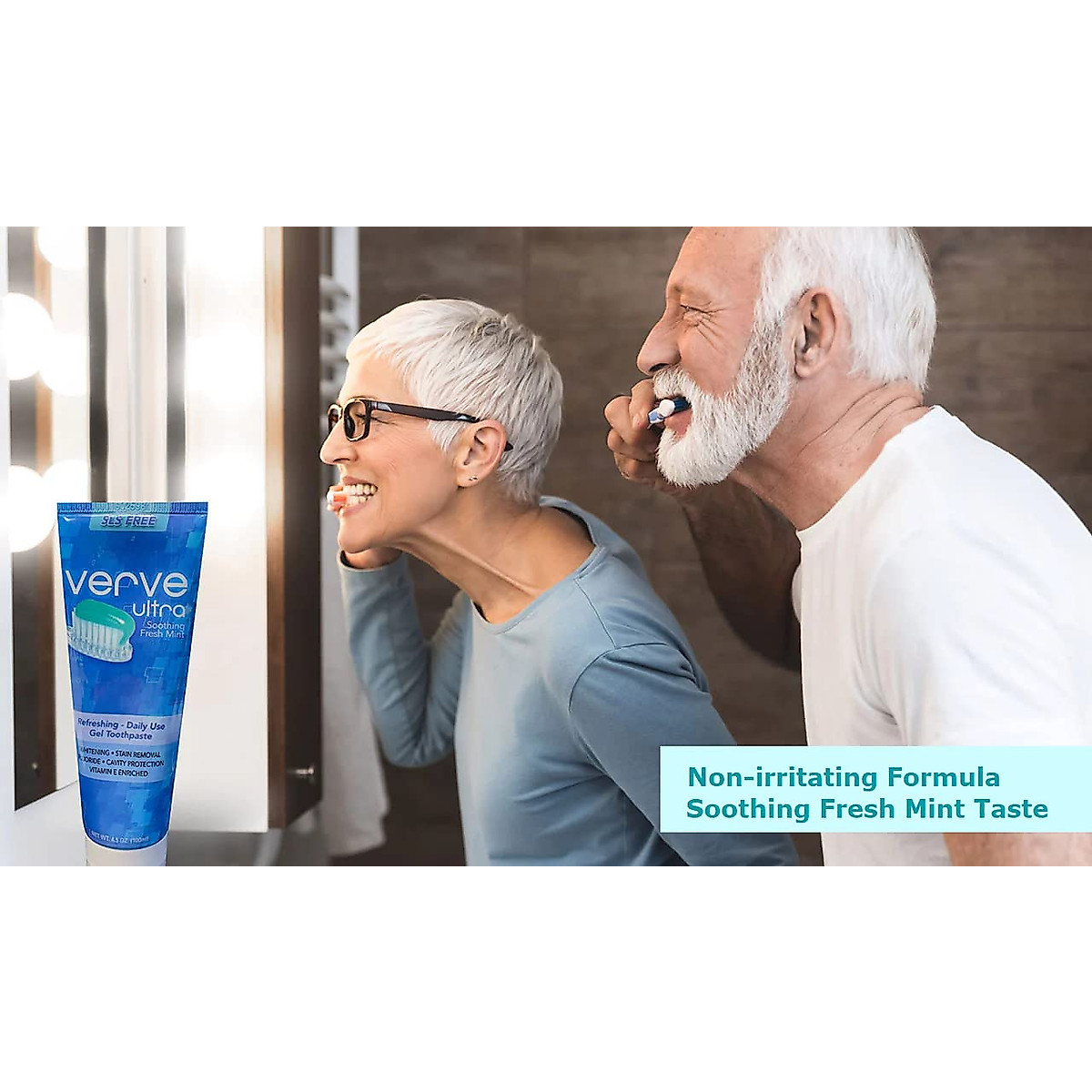 Verve Ultra SLS-Free Toothpaste with Fluoride, 4.5 oz. (Pack of 4)